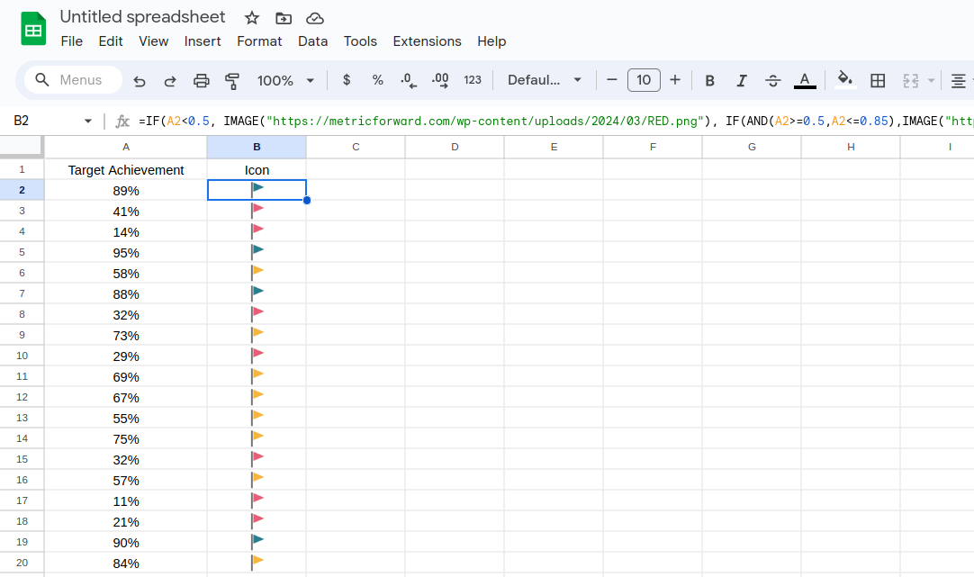 How to create Excel icon sets conditional formatting in Google Sheets ...